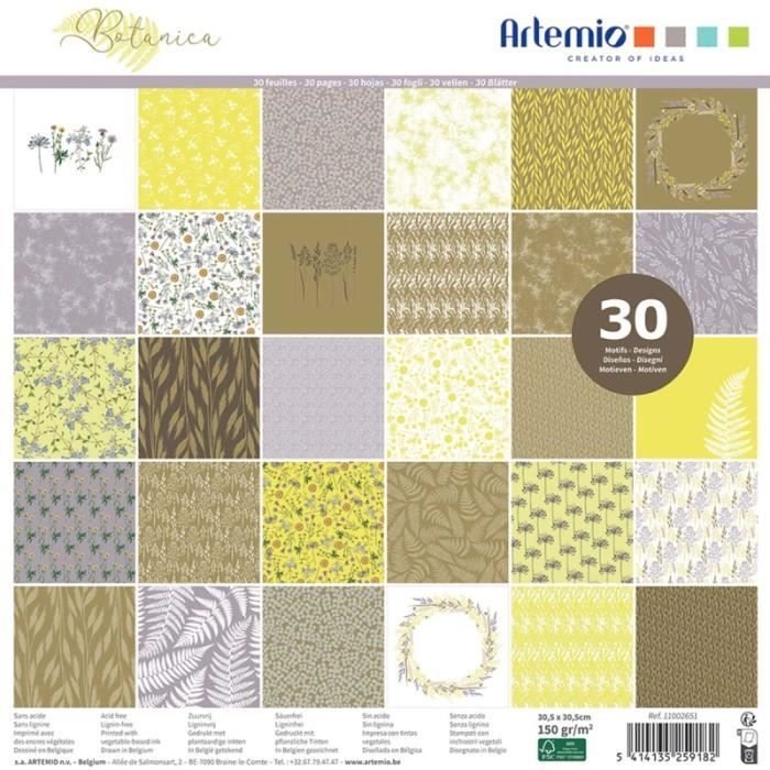 Papier do scrapbookingu - Botanica - 30,5 x 30,5 cm - 30 arkuszy ...