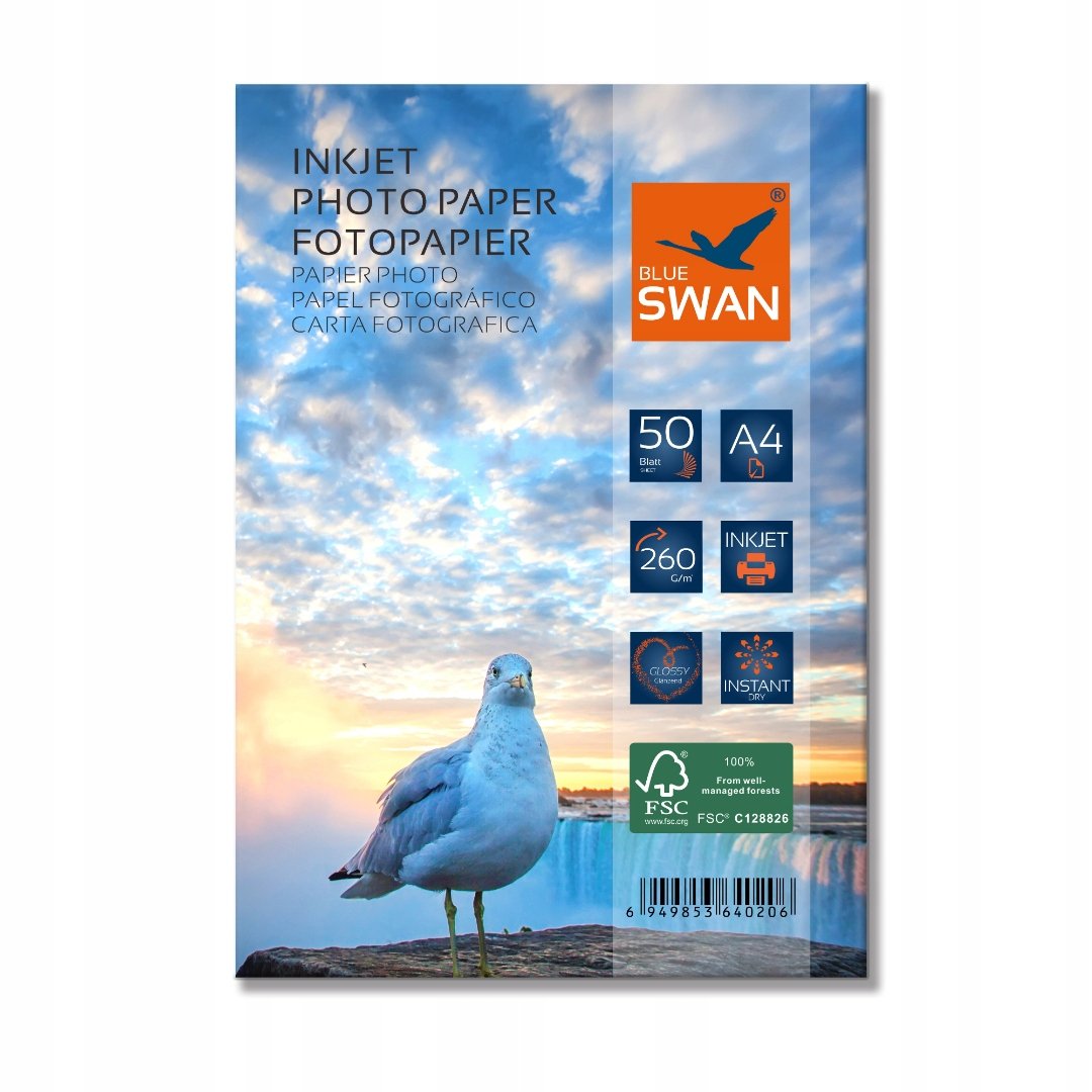 Papier Fotograficzny Błyszczący Blue Swan A4 260g 50 szt Premium - Blue Swan | Sklep EMPIK.COM