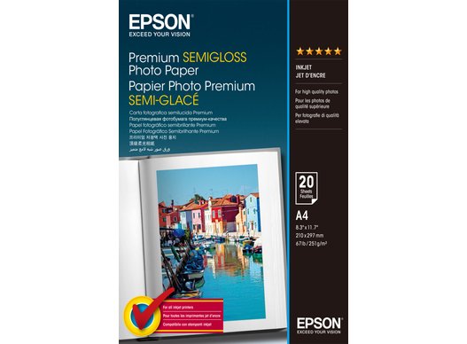 Papier fotograficzny EPSON Premium pół-połysk - A4 - 20 arkuszy - Epson | Sklep EMPIK.COM
