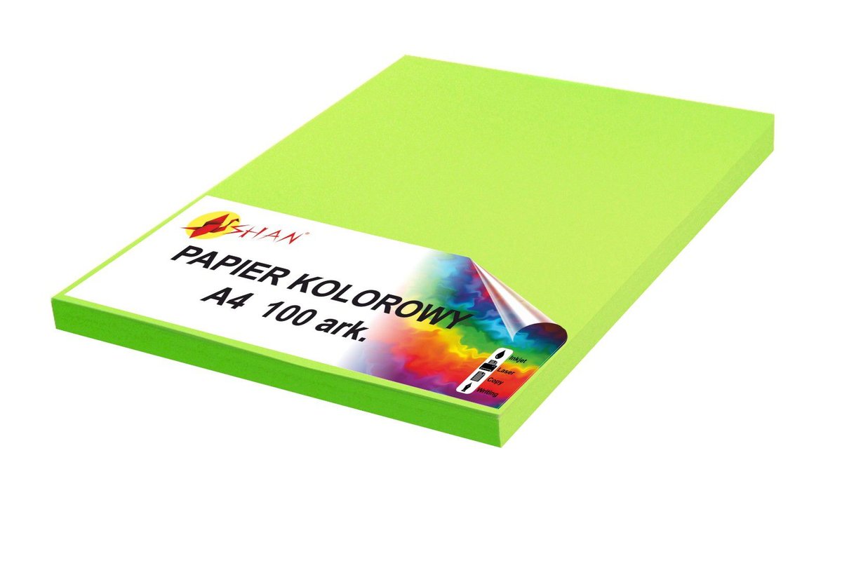 Papier kolorowy A4 100g pistacjowy 100 arkuszy - Mazak | Sklep EMPIK.COM