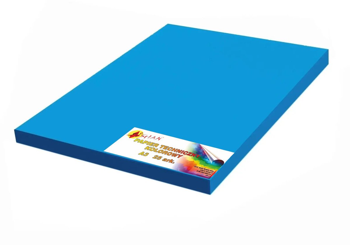 Papier kolorowy techniczny 160-220g A3 niebieski 25 arkuszy - Inna marka | Sklep EMPIK.COM