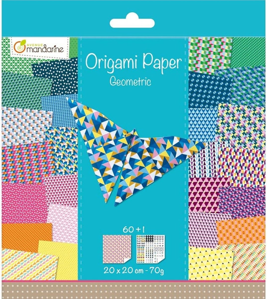 Papier Origami 20X20 Cm Geometria 60 Arkuszy - Avenue Mandarine | Sklep ...