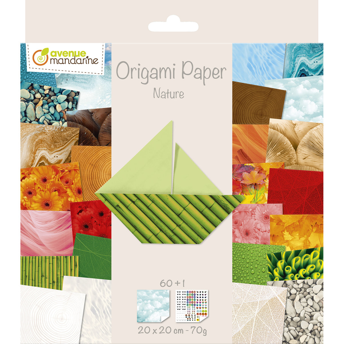 Papier Origami 20X20 Cm Natura 60 Arkuszy - Avenue Mandarine | Sklep ...