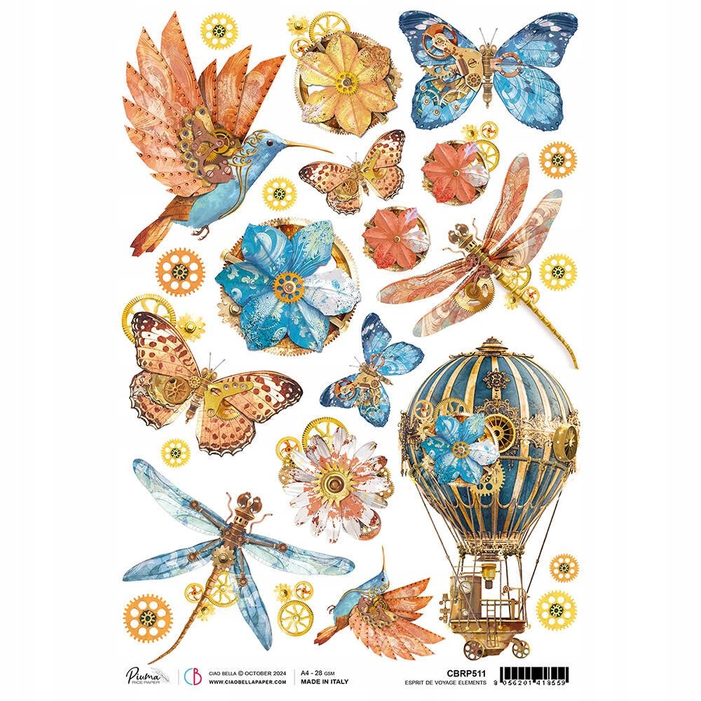 PAPIER RYŻOWY do decoupage A4 Ciao Bella motyle ważki trybiki - Ciao ...