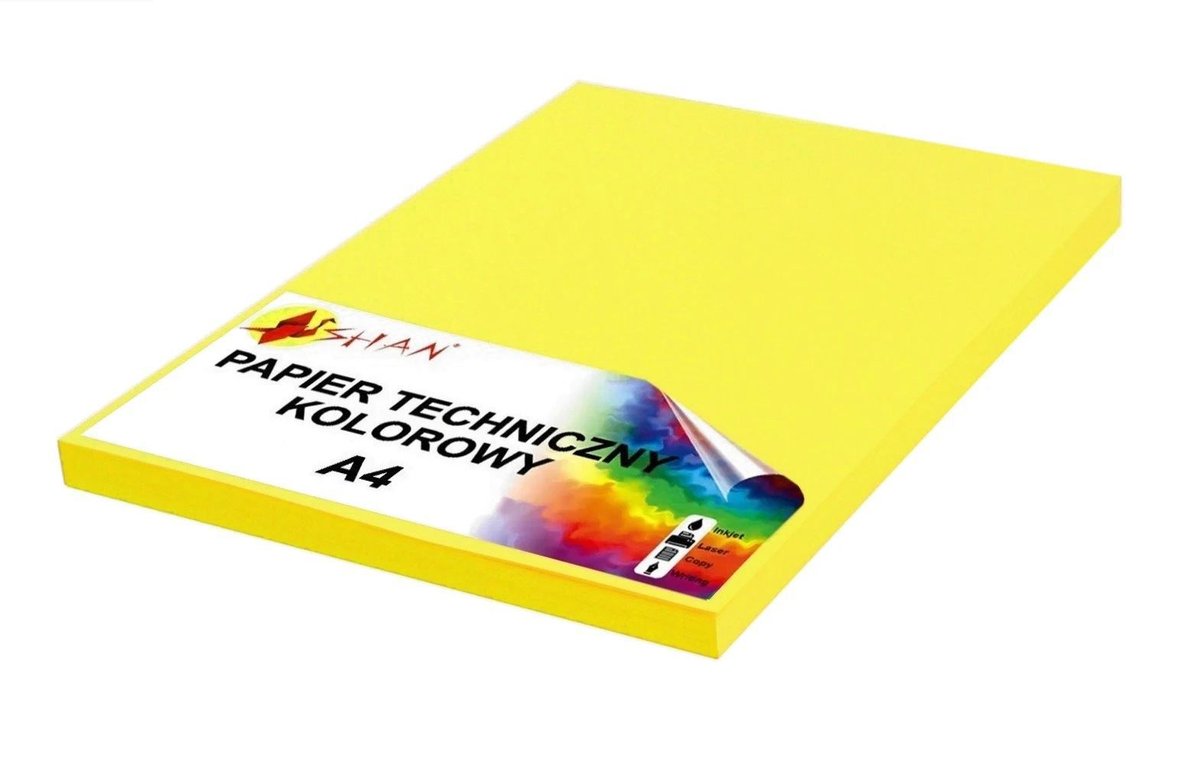 Papier techniczny A4 220g żółty neon 50 arkuszy - Shan | Sklep EMPIK.COM