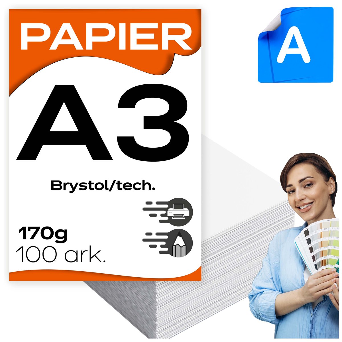 Papier techniczny brystol biały 170 g/m2 100 arkuszy A3 / shotPRINT - Gline | Sklep EMPIK.COM