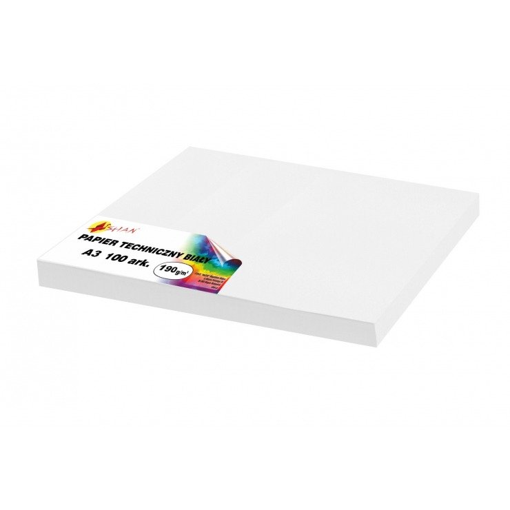 Papier techniczny brystol biały 190g 100 ark. A3 - Mazak | Sklep EMPIK.COM