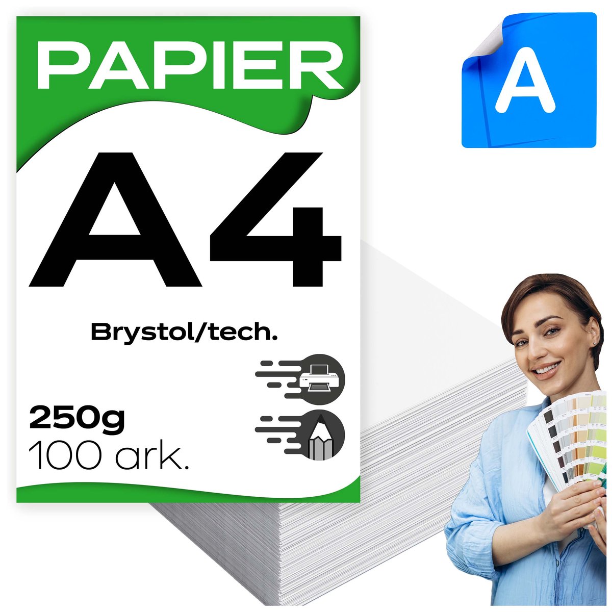 Papier techniczny brystol biały 250 g/m2 100 arkuszy A4 / shotPRINT - Gline | Sklep EMPIK.COM