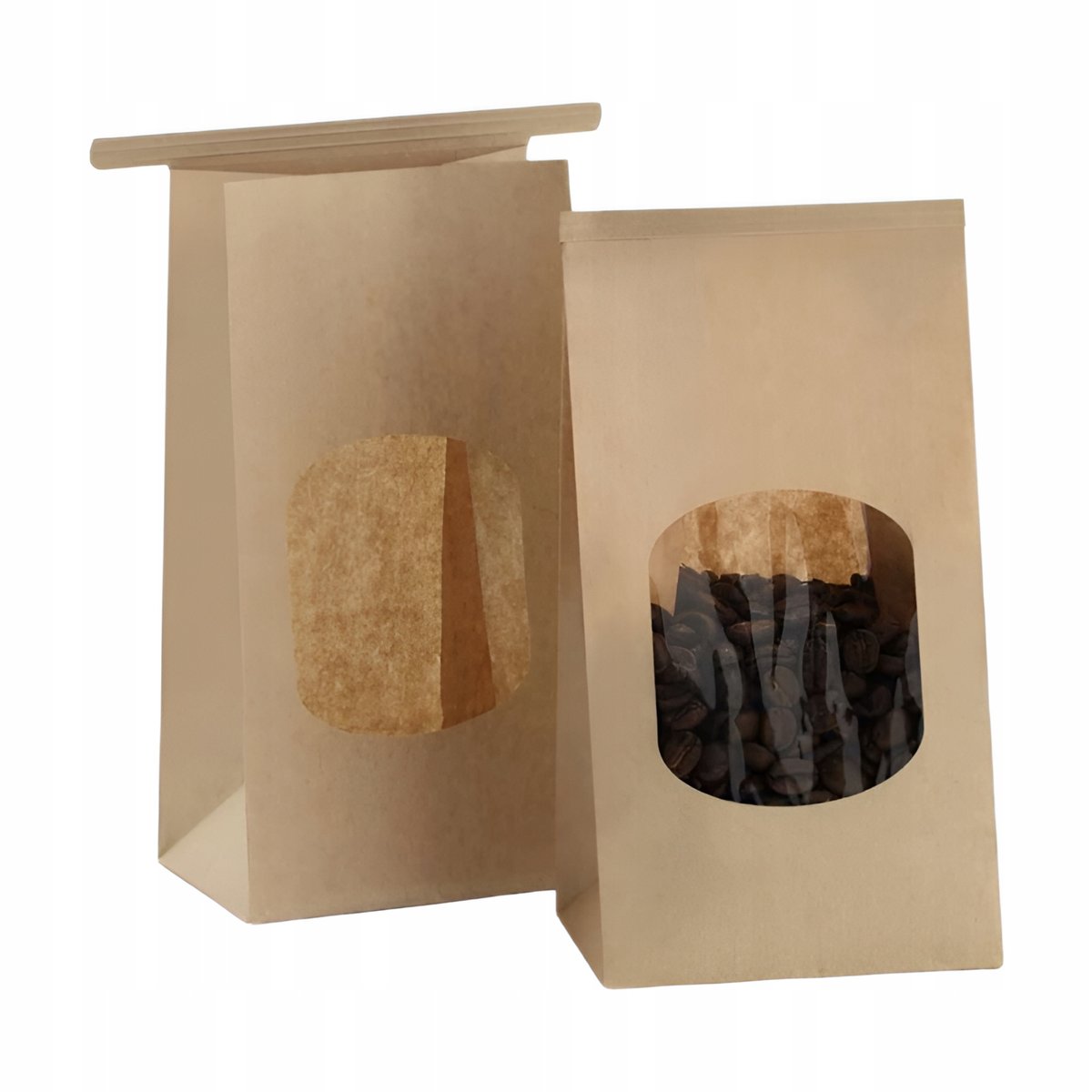 PAPIEROWE TORBY TOREBKI Z OKIENKIEM KRAFT ZESTAW 20 SZTUK TORBA BRĄZOWA ...