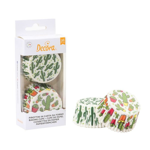 Papilotki do muffinów KAKTUS 50x32mm 36 szt papierowe cactus Decora ...