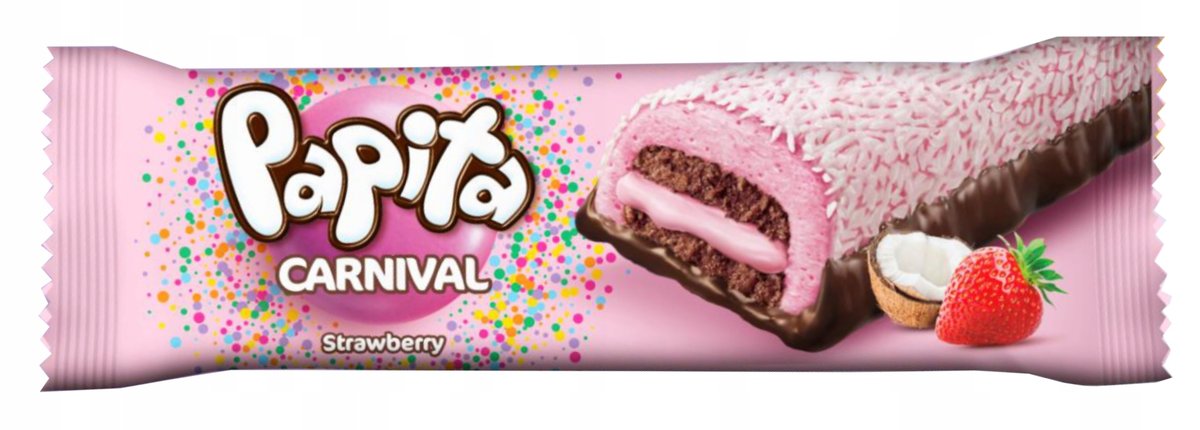 Papita Carnival Ciastka kakaowe z pianką i nadzieniem truskawkowym 36 g ...