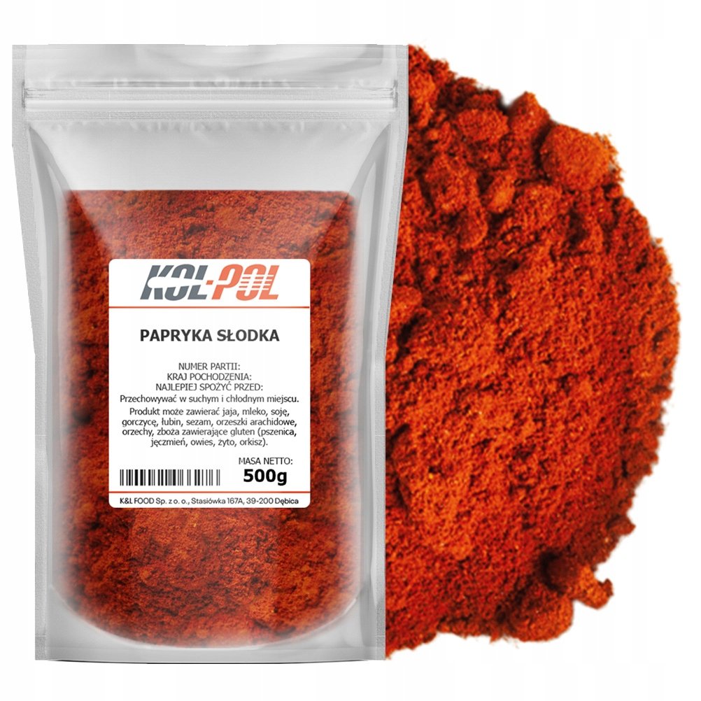 PAPRYKA SŁODKA MIELONA 500g Czerwona aromatyczna naturalna jakość Kol ...
