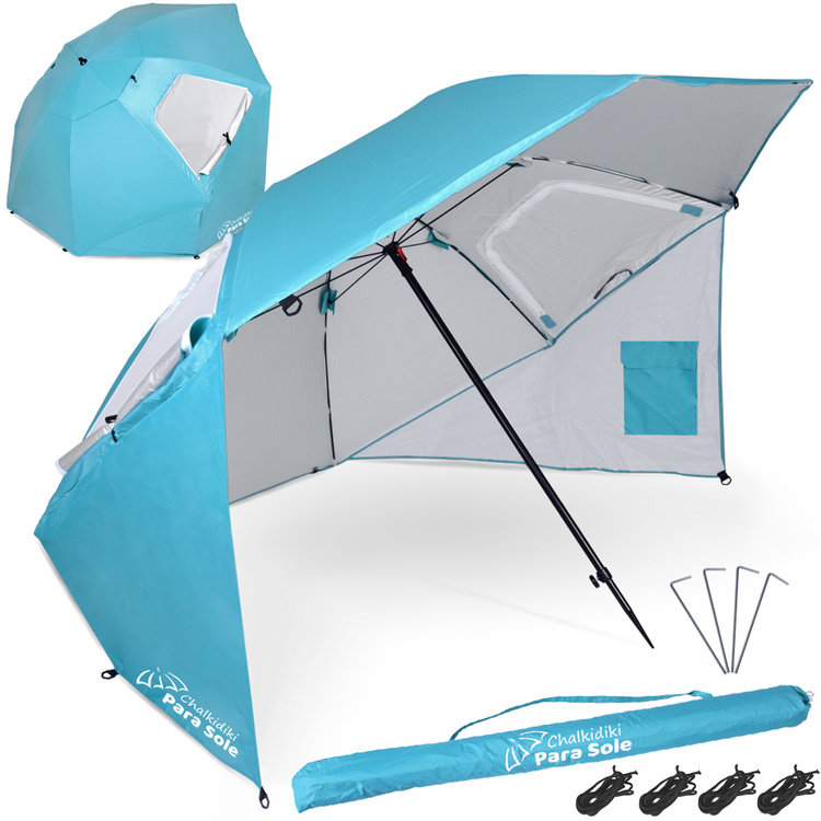 Parasol plażowy lub do ogrodu, rozkładany, ochronny, Chalkidiki, 240 cm ...
