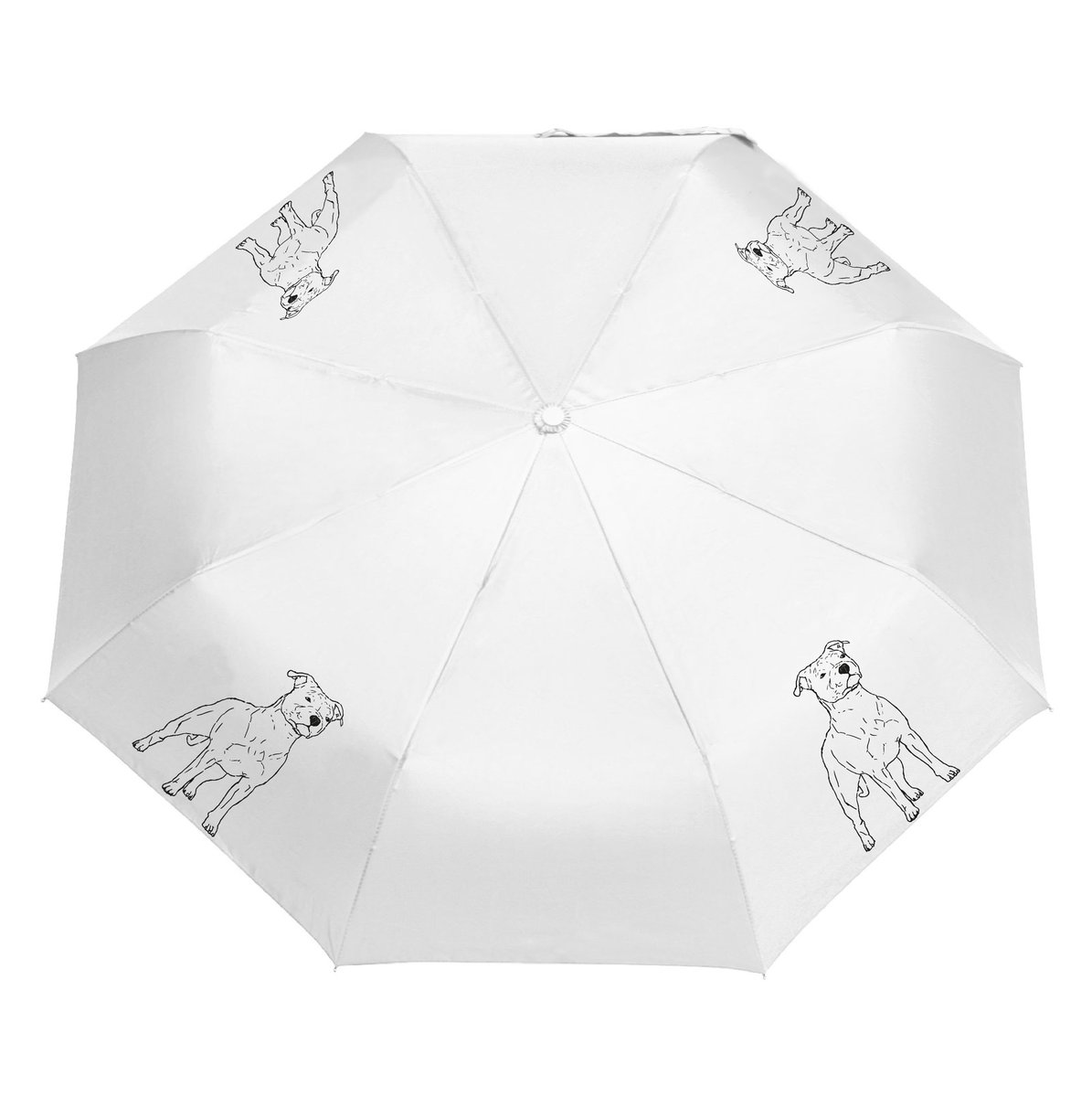 Parasol z Psami Parasolka Stafik Składana, Lekka, Wiatroodporna Biały ...