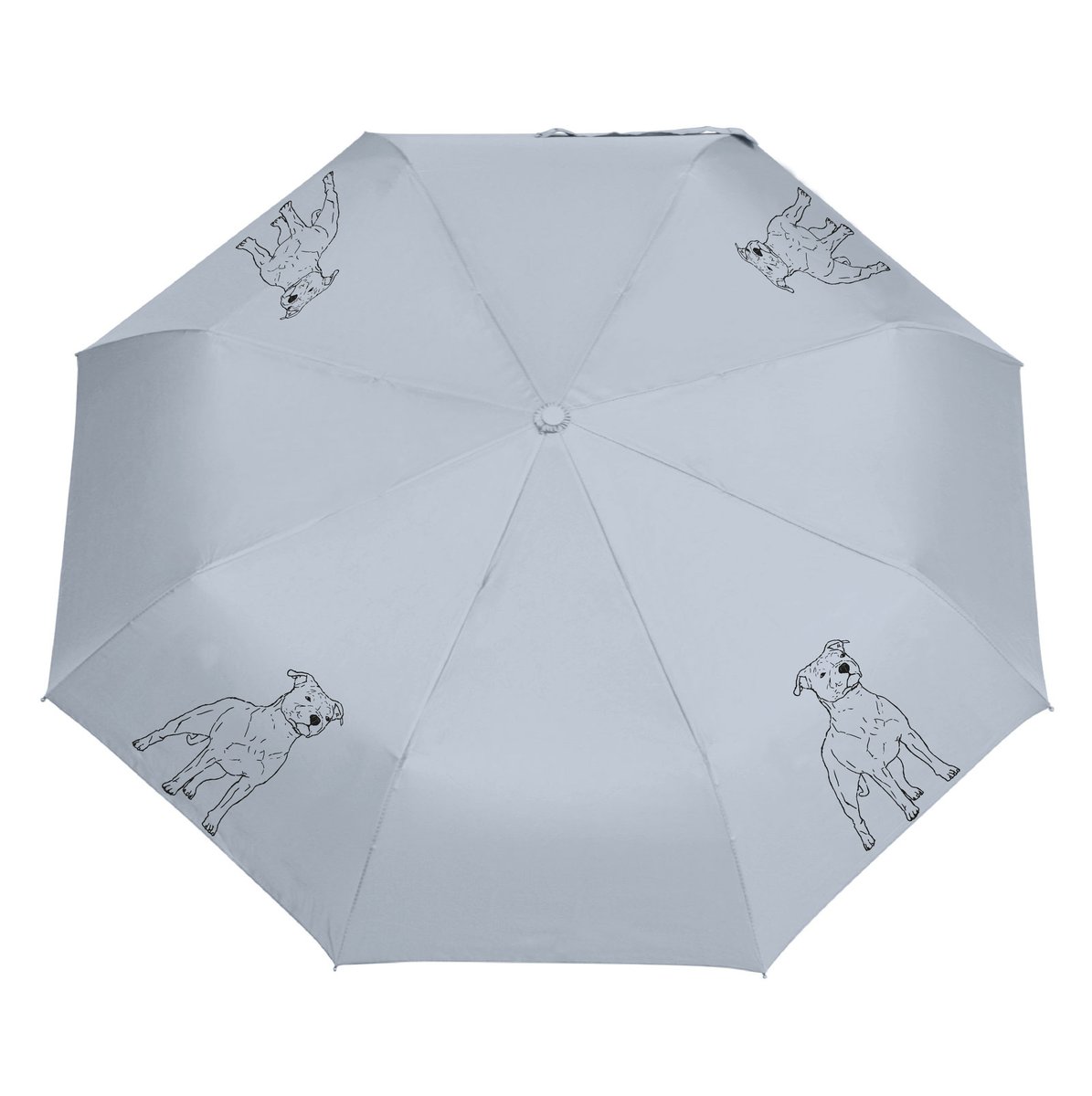 Parasol z Psami Parasolka Stafik Składana, Lekka, Wiatroodporna Szary ...