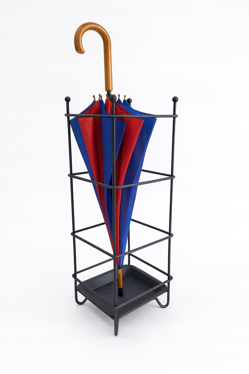 Parasolnik czarny stojak na parasole metalowy ociekacz organizer 57 cm ...