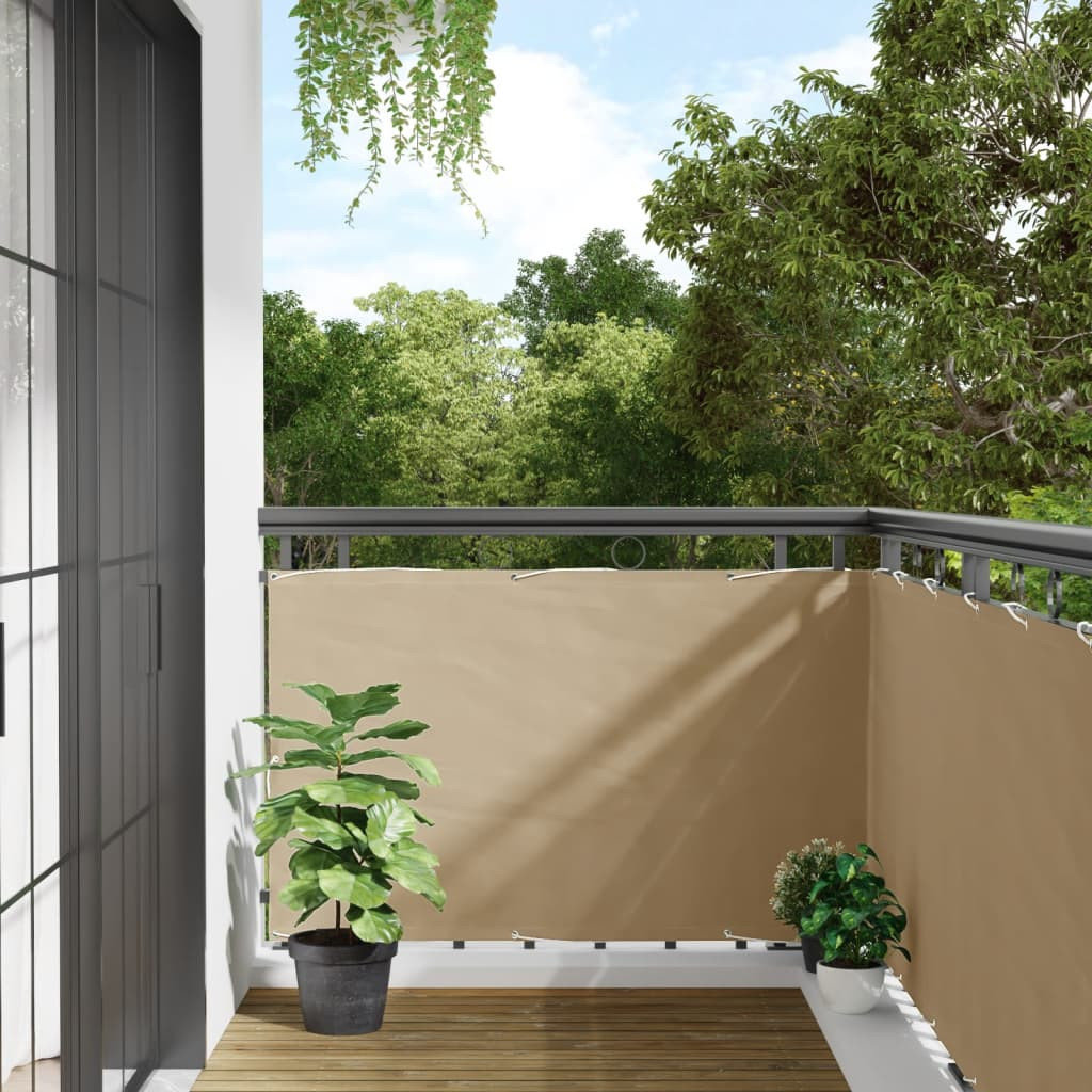 Parawan balkonowy z tkaniny oxford 90x600 cm beż - VMP | Sklep EMPIK.COM