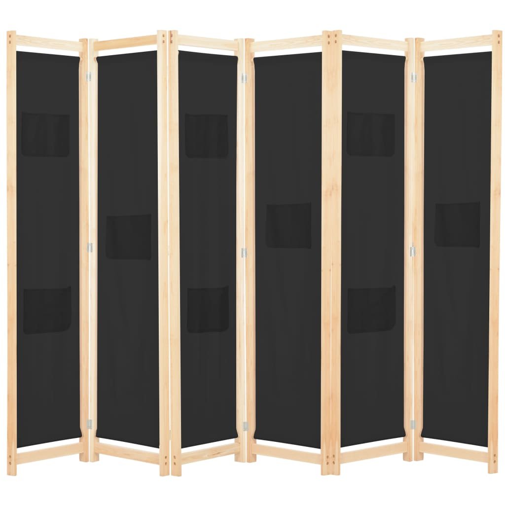 Parawan drewniany 6-panelowy czarny 240x170x4 cm - Inna marka | Sklep ...