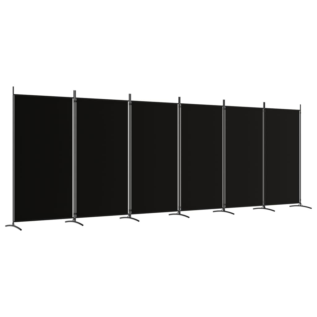 Parawan składany z tkaniny i żelaza, 520x180 cm, czarny / AAALOE - Inna ...