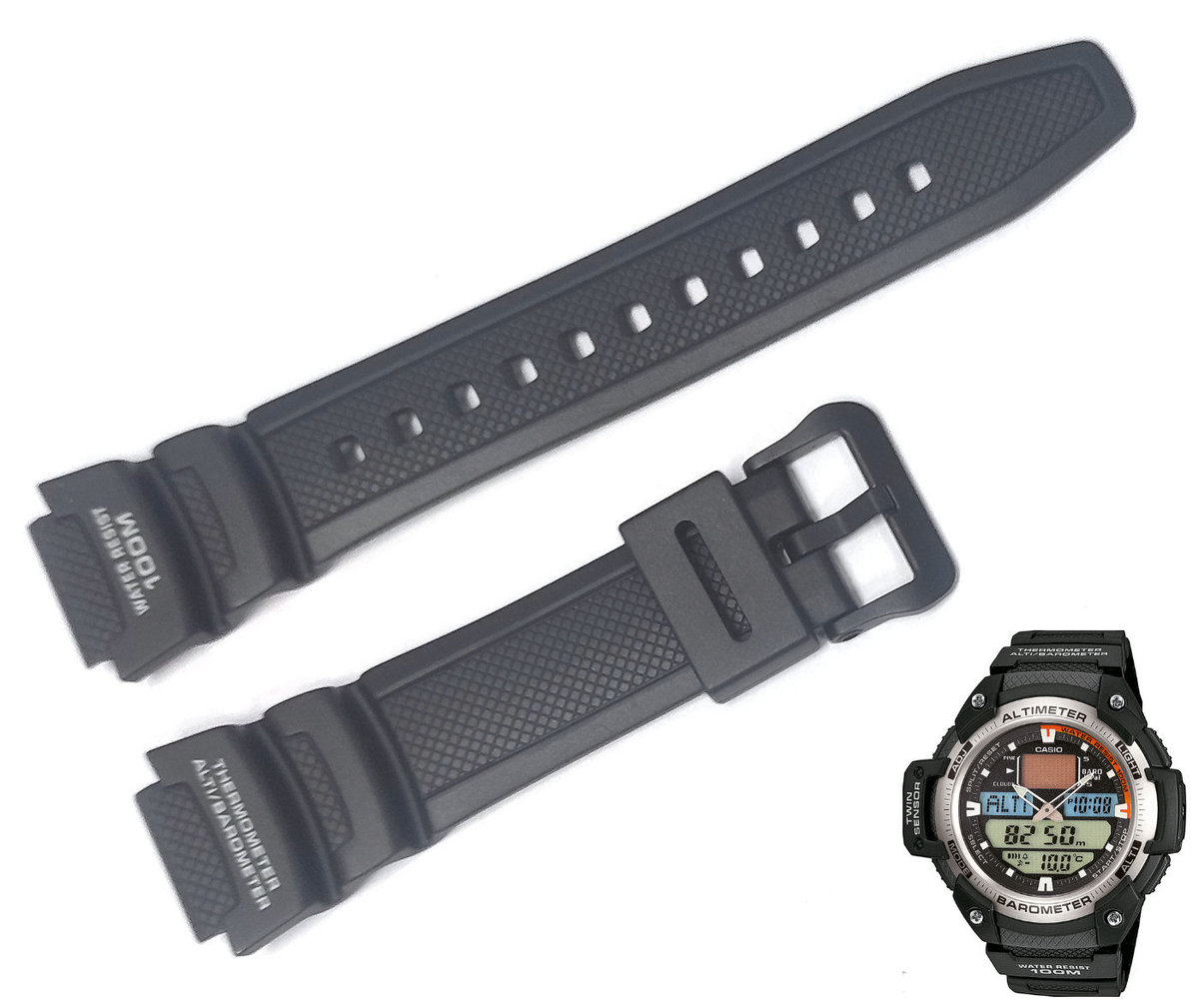 Pasek do zegarka Casio SGW-400H czarny 10360816 - Casio | Moda Sklep EMPIK.COM