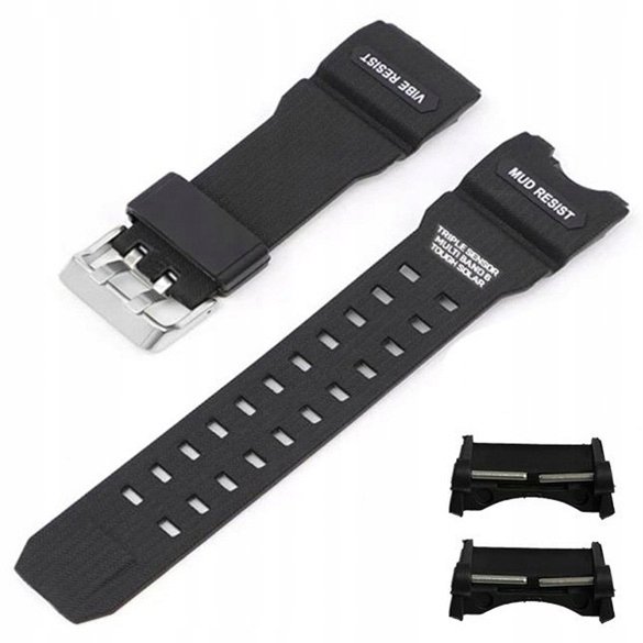 Pasek silikonowy do zegarka Casio GWG-1000 - czarny - ExtremeStyle | Moda Sklep EMPIK.COM