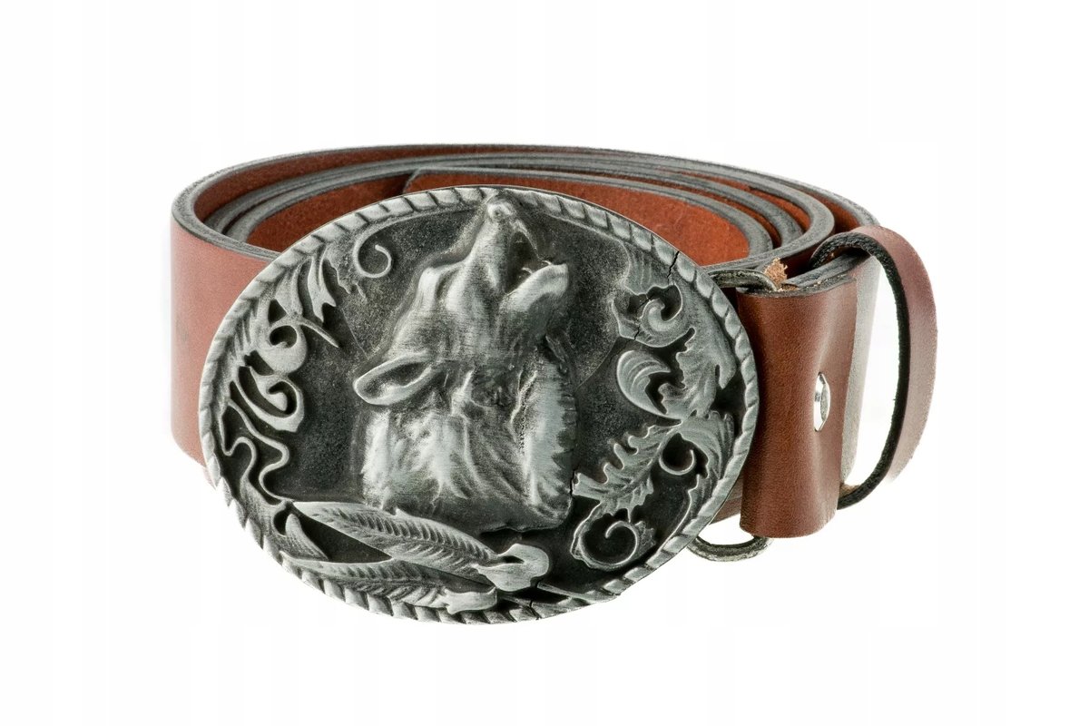 Pasek skórzany BÓR HUNTER ELEGANCE - Wolf Silver -105 - Inna marka | Moda Sklep EMPIK.COM