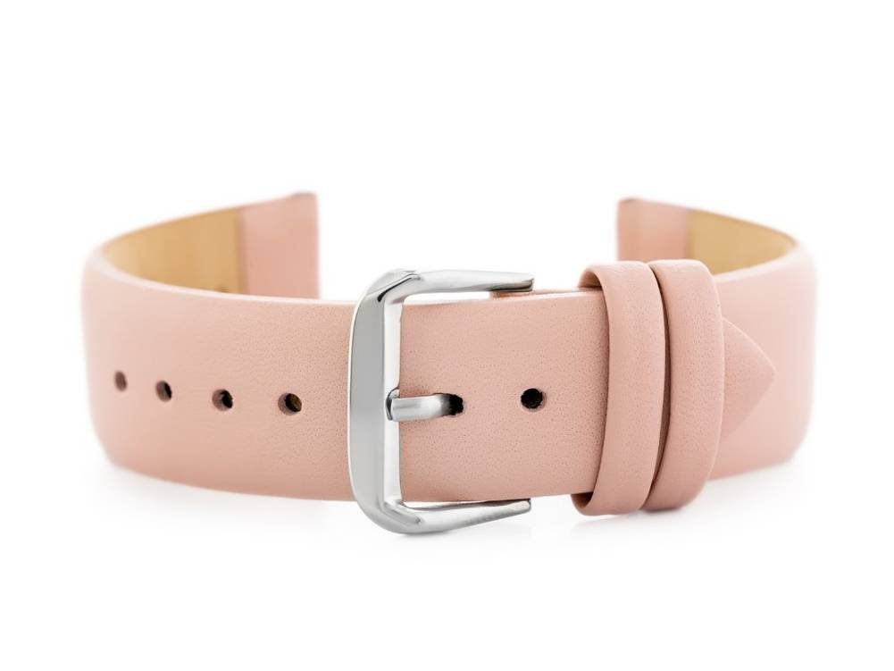 Pasek skórzany do zegarka W76 - różowy - 20mm - KEMER | Moda Sklep EMPIK.COM