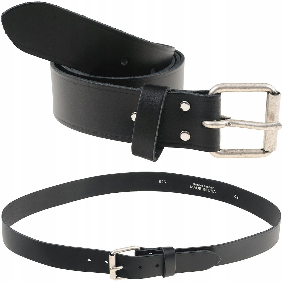 Pasek Skórzany Męski USA z Metalową Klamrą Van Os Czarny - 50 125-135cm ...