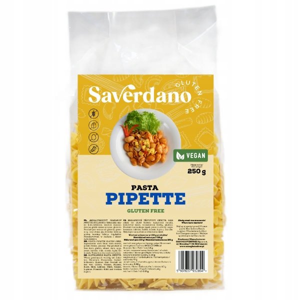 Pasta pipette kolanko gluten-free Saverdano 250g | Sano Gluten Free ...