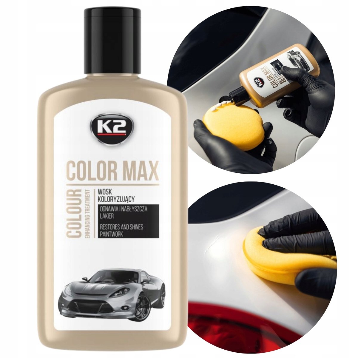 Pasta Wosk Koloryzujący Do Samochodu Auta K2 Color Max 250 ml Biały ...