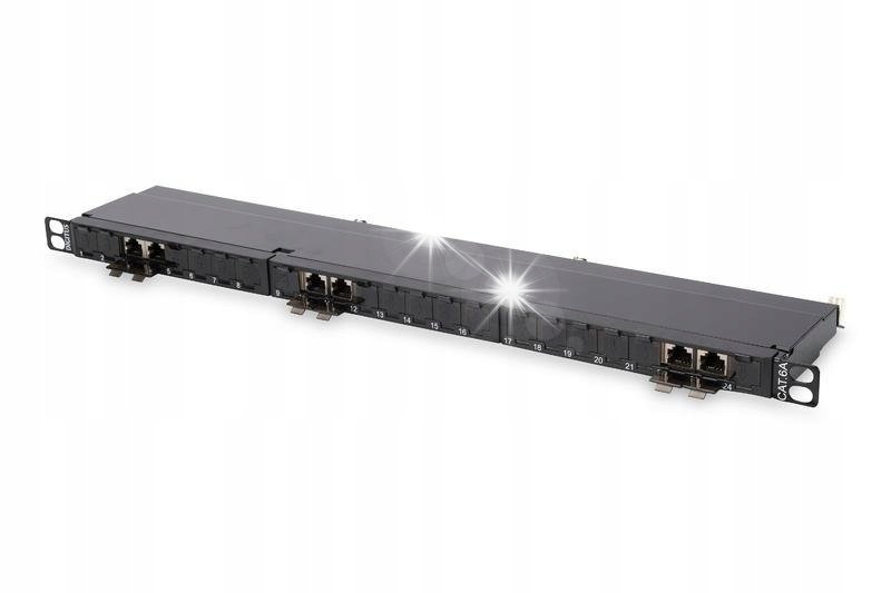 Patch panel DIGITUS 19" 24x RJ45 S/FTP kat. 6 1U z tacką - Inna marka ...