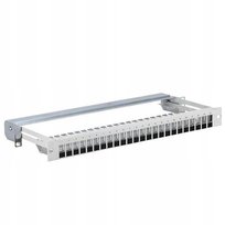 Patch panel keystone 19" Netrack 24-porty, FTP, wysuwany, szary ...