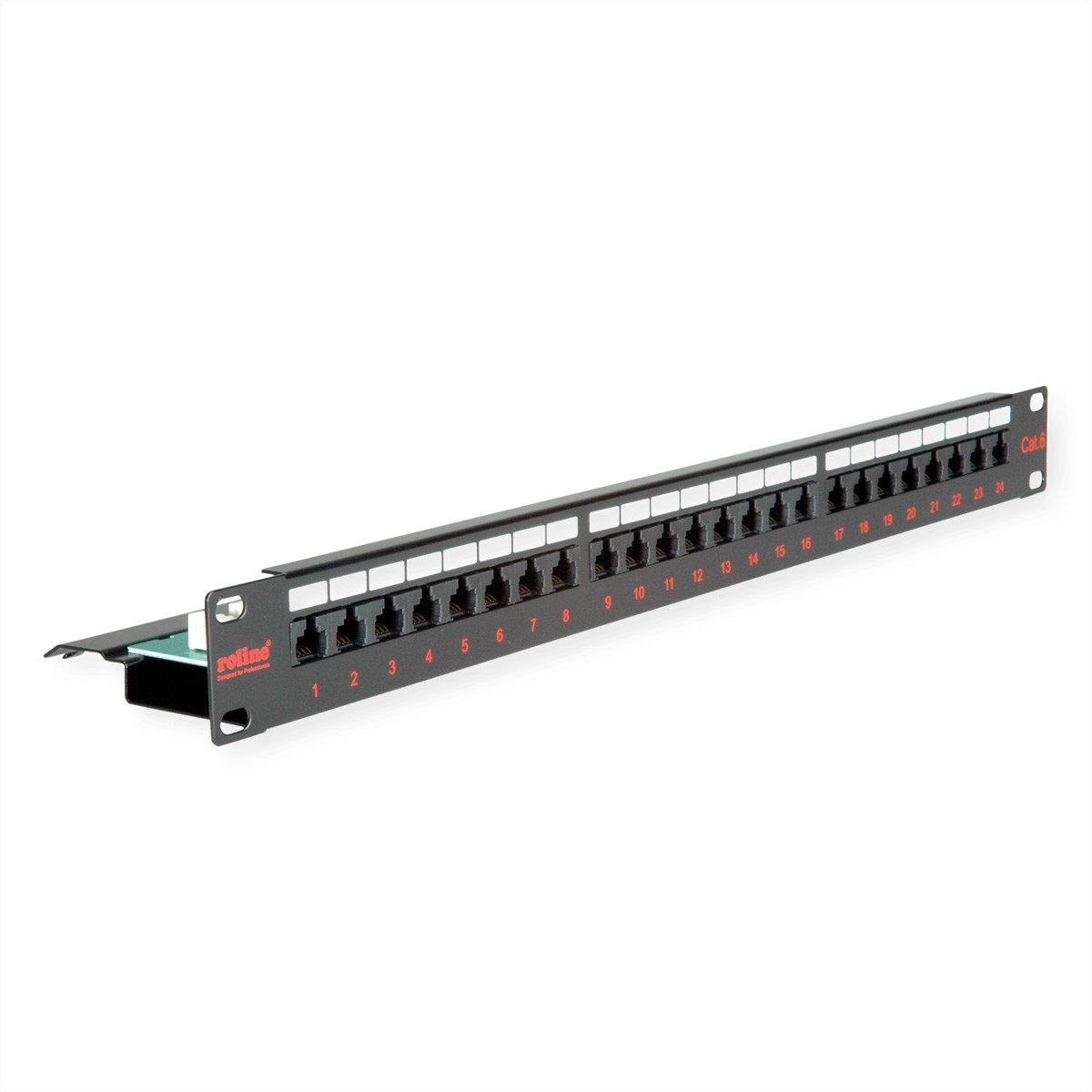 Patch panel ROLINE Cat.6 (Class E) 19, 24P, nieekranowany, czarny ...