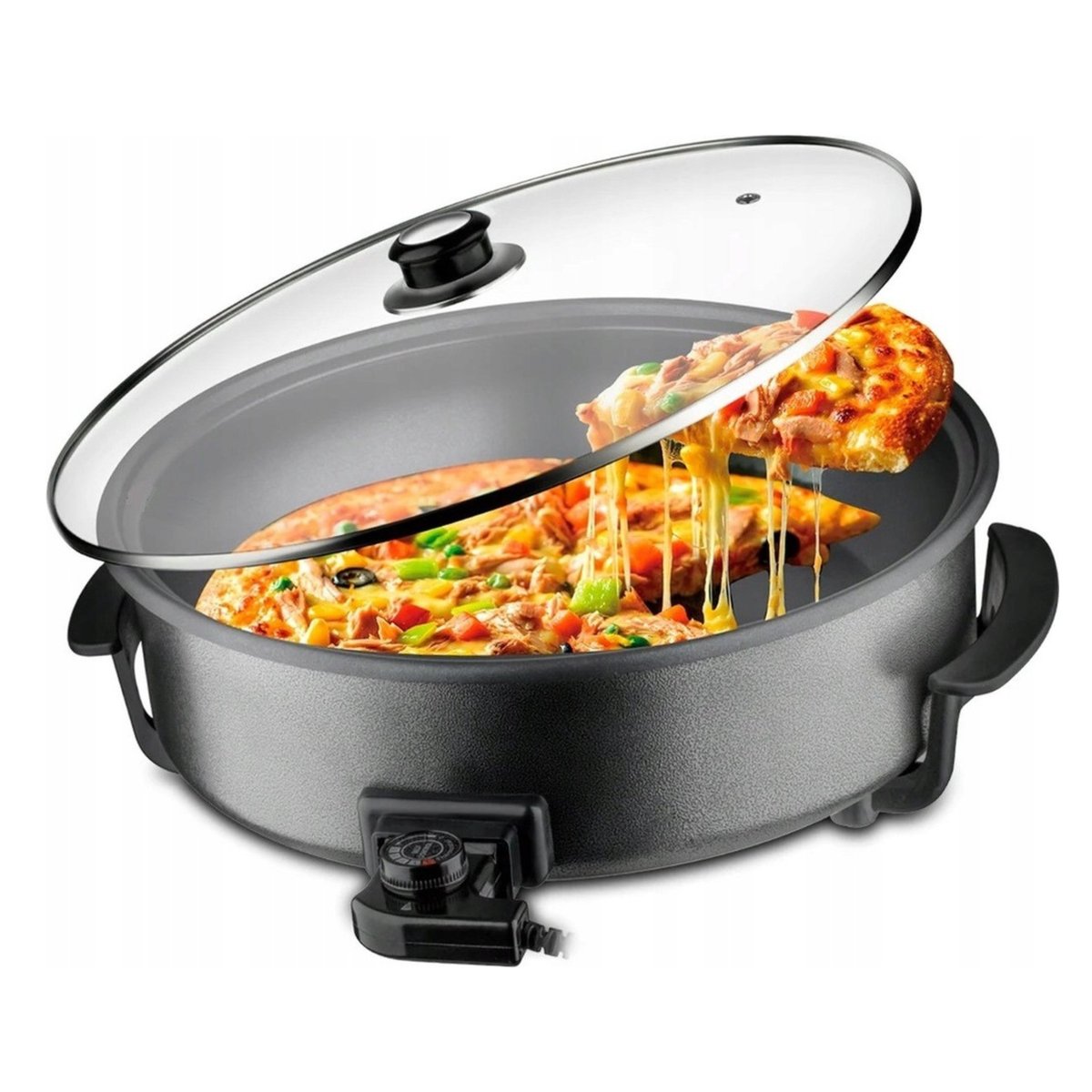 Patelnia eletryczna do pizzy grillowa 42cm 1500W Cheffinger - Cheffinger | Sklep EMPIK.COM