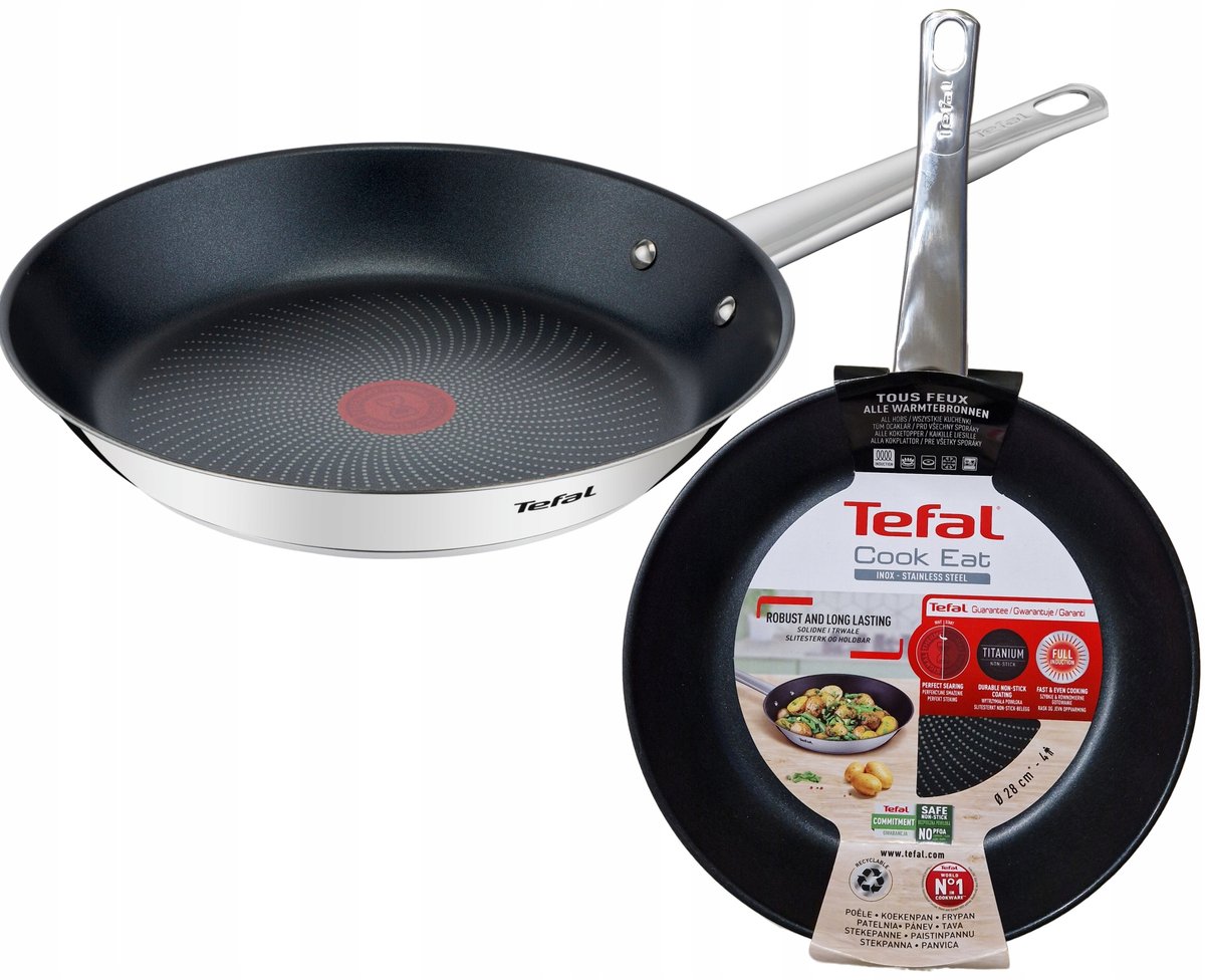 PATELNIA TEFAL 28CM GAZ INDUKCJA EAT TYTANOWA INOX - Inna marka | Sklep EMPIK.COM