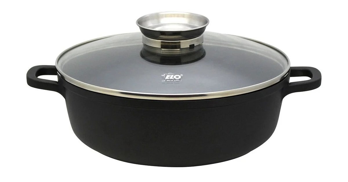 Patelnia tradycyjna elo 24 cm aluminiowa z pokrywką - Elo | Sklep EMPIK.COM