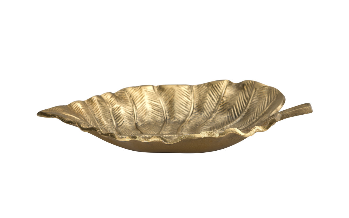Patera metalowa złoty liść 23cm - Dekorpap | Sklep EMPIK.COM