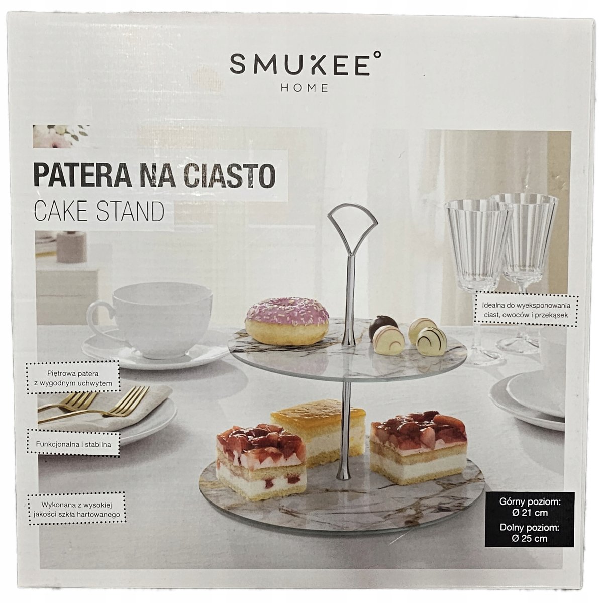 Patera Smukee 25 cm wzór marmuru - inna (Inny) | Sklep EMPIK.COM