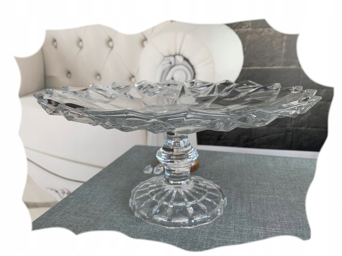 Patera szklana na nodze do ciasta tortu CRYSTAL 33,5cm - Domex Decor ...