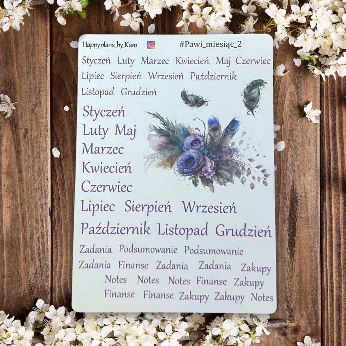 Pawi miesiąc _2 naklejki do planera i bullet journal - Karo Happy Plans ...