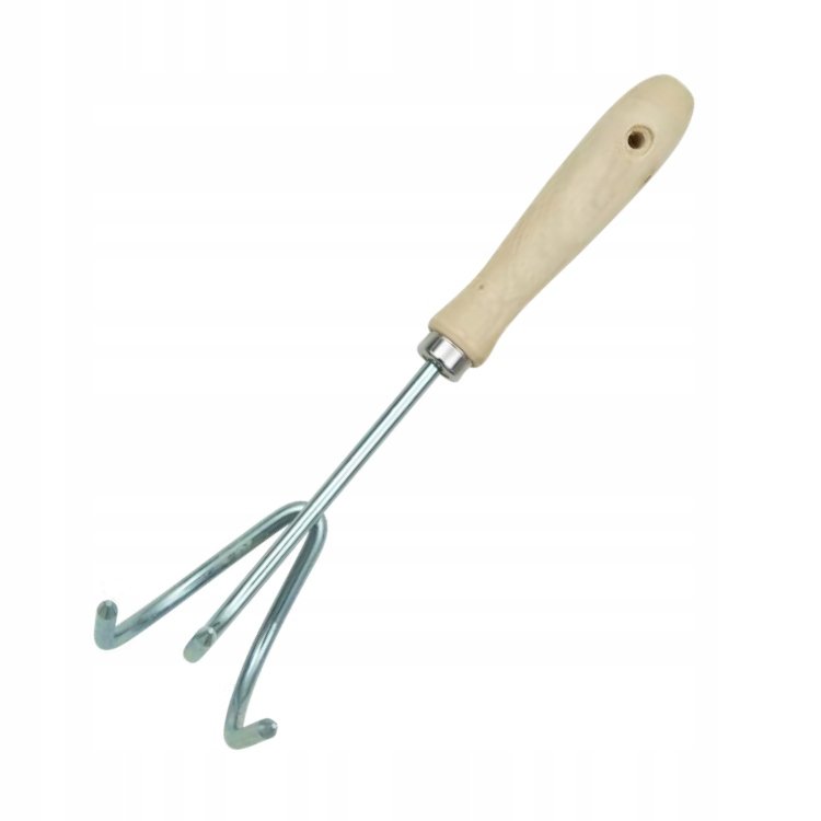 Pazurki ogrodnicze 3-zębowe z drewnianą rączką Garden Touch 30cm ...