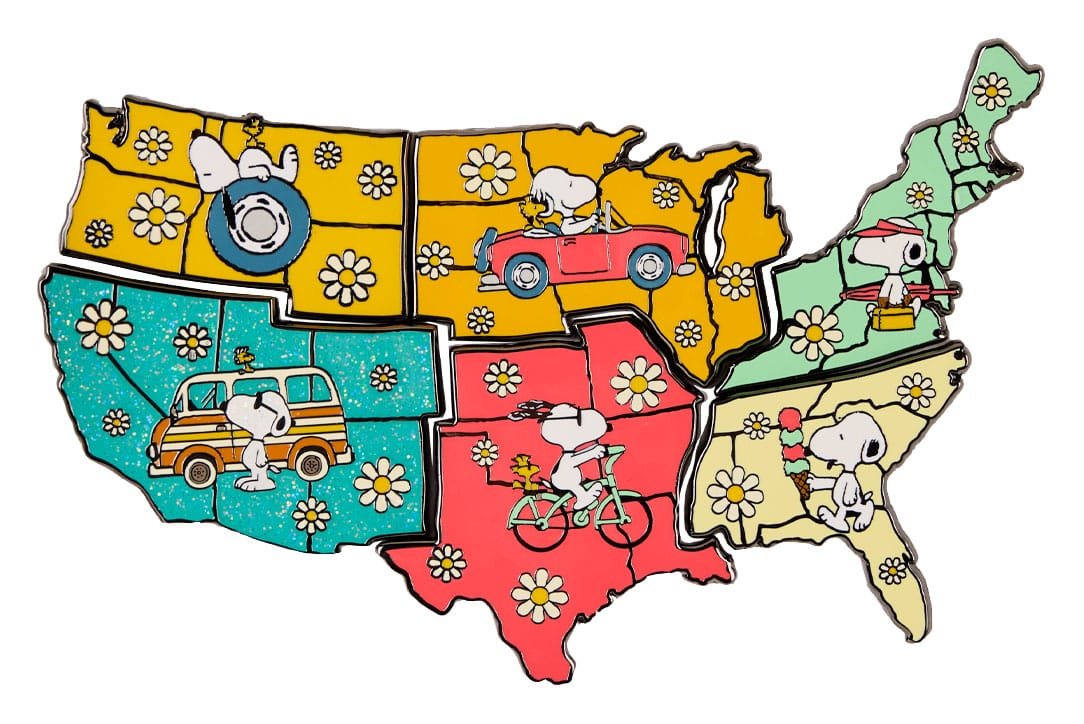 Peanuts by Loungefly Enamel Pins Blind Box Snoopy Map Assortment (12 ...