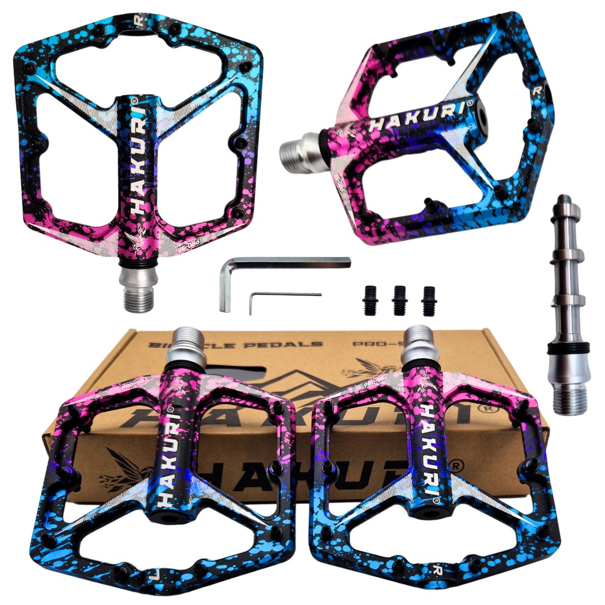 Pedały rowerowe Platformowe Aluminiowe 16x Piny 3 Łożyska Maszynowe ...