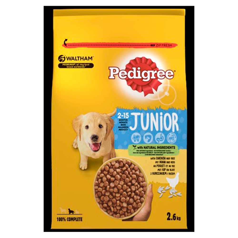 Pedigree Junior Sucha karma dla szczeniąt z kurczakiem i ryżem 2,6 kg ... Pedigree Junior Sucha karma dla szczeniąt z kurczakiem i ryżem 2,6 kg ...