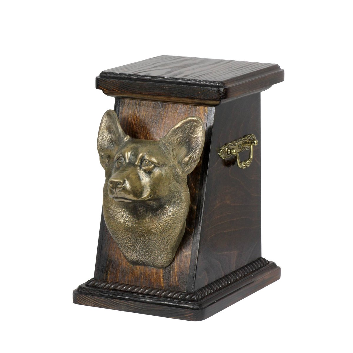 Pembroke Welsh Corgi - urna na prochy psa, elegancka urna ze statuetką ...