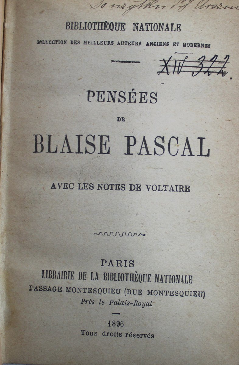 Pensees de Blaise Pascal 1896 r / Essais de Montaigne 1893 r / Satires ...