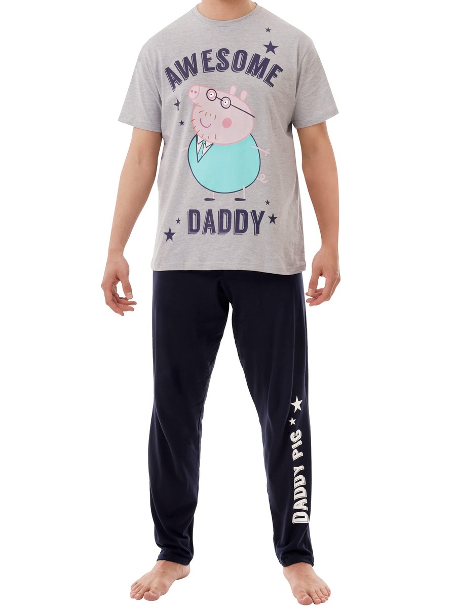 Peppa Pig Mężczyźni Pyjama Daddy Pig Szary Small - DUPLO PEPPA PIG ...