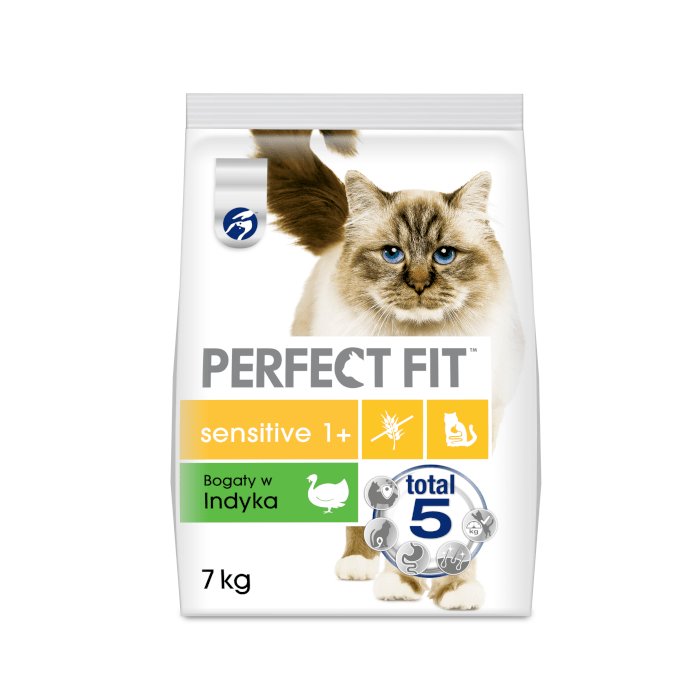 PERFECT FIT (Sensitive 1+) 7kg Bogaty w indyka - sucha karma dla kota z ...