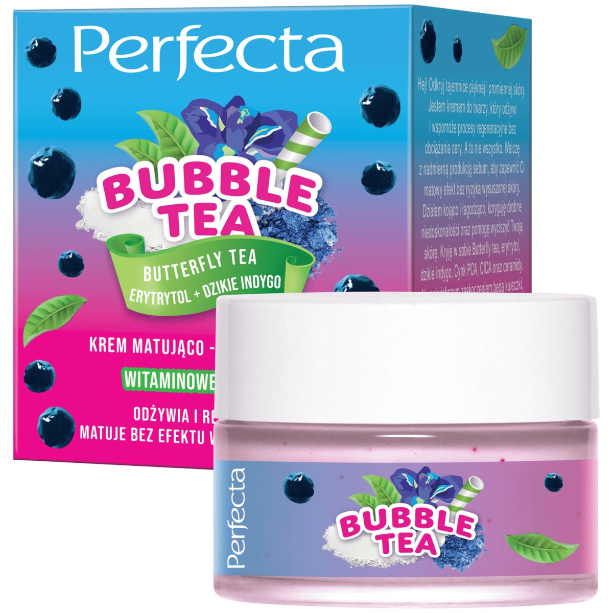 Perfecta Bubble Tea Krem do twarzy matująco-regenerujący Butterfly Tea ...