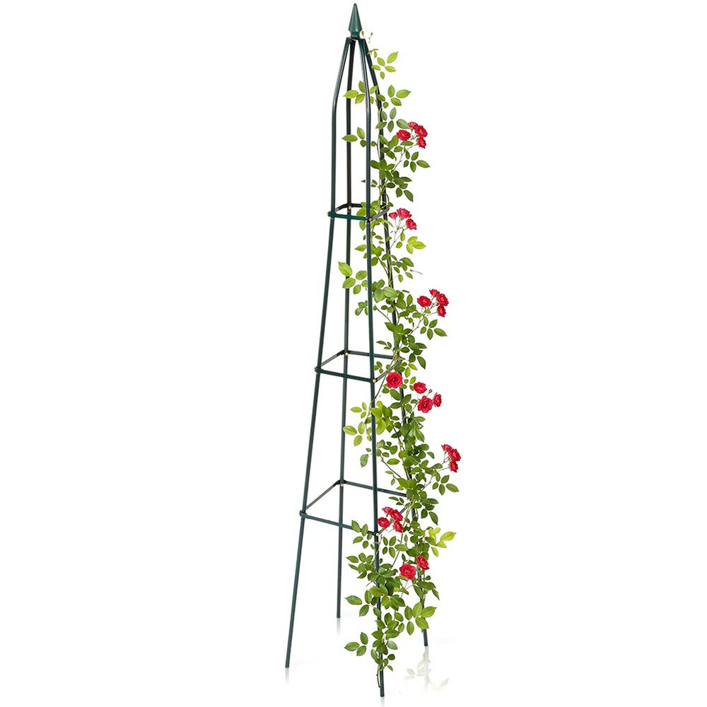 Pergola ogrodowa obelisk metalowa zielona 33x32x190 cm - Vilde | Sklep ...